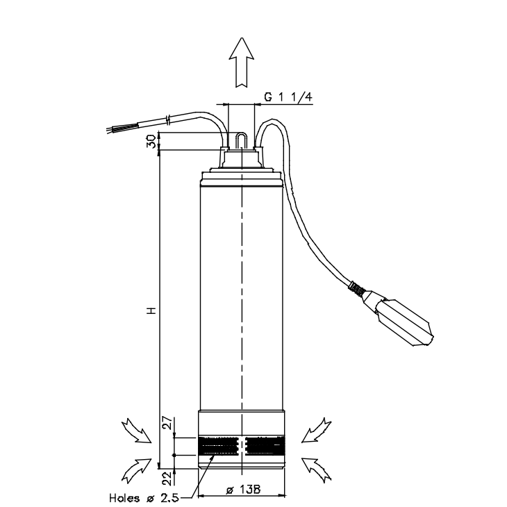Ebara IDROGO M80/12 Submersible Borehole Pump - Single Phase | Complete ...