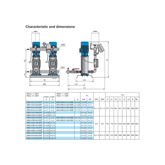 Calpeda 2 MXV-B40-806-EMT-24 Easymat Twin Pump Booster Set | Complete ...