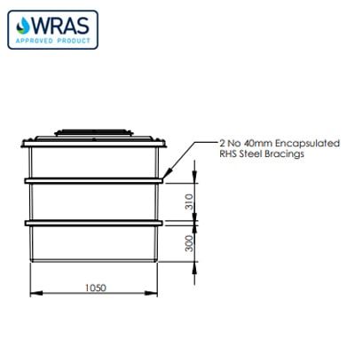 3000 Litre GRP Water Tank - Insulated | Complete Pump Supplies