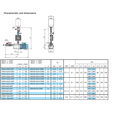 Calpeda 1MXH 206/B-EMT-8 Easymat Single Pump Booster Set | Complete Pump Supplies