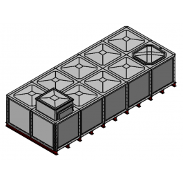 10000 Litre AB GRP Sectional Water Tank with Internally Flanged Base ...